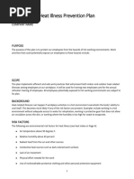 Heat Stress Plan | PDF | Hyperthermia | Dehydration