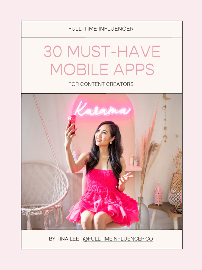 30 Must-Have Editing Apps For Content Creators by Tina Lee @fulltimeinfluencer - Co | PDF ...