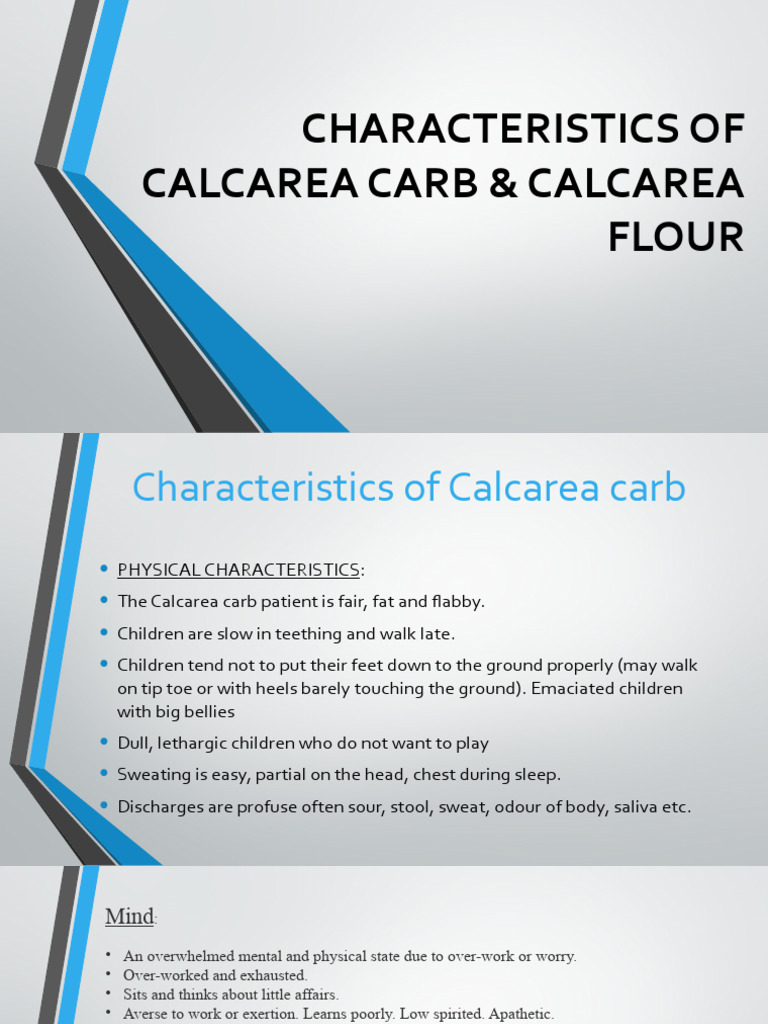 Calcarea Carb: Characteristics & Symptoms | PDF | Depression (Mood) | Fear