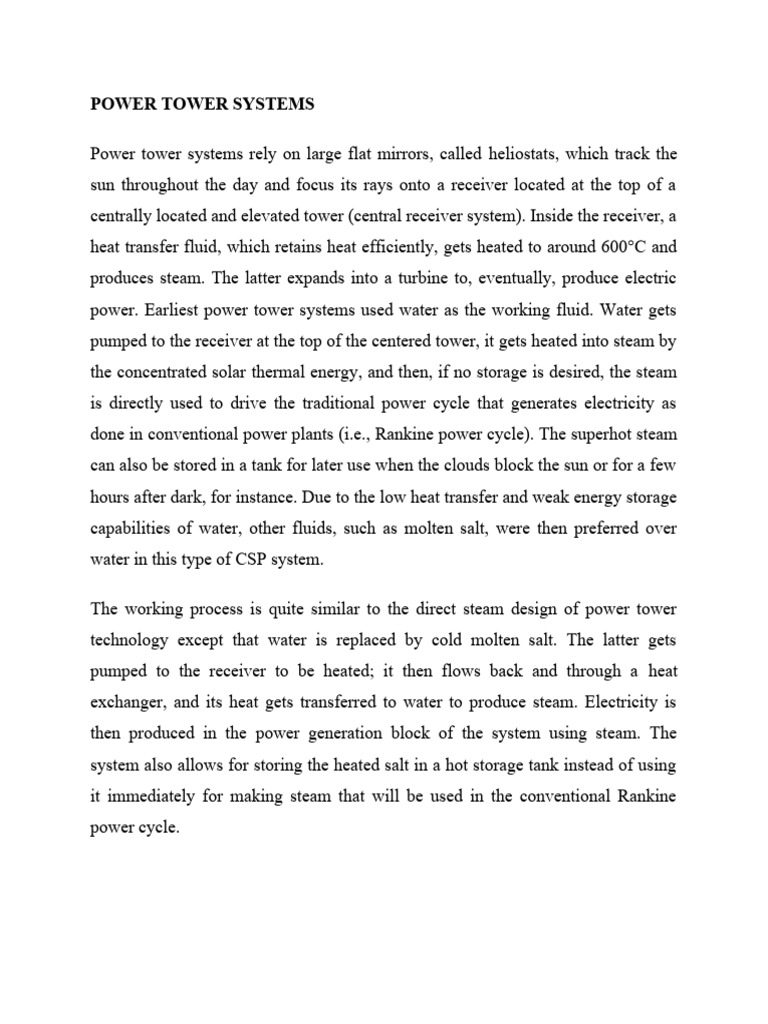 Power Tower Systems | Download Free PDF | Power Station | Solar Power