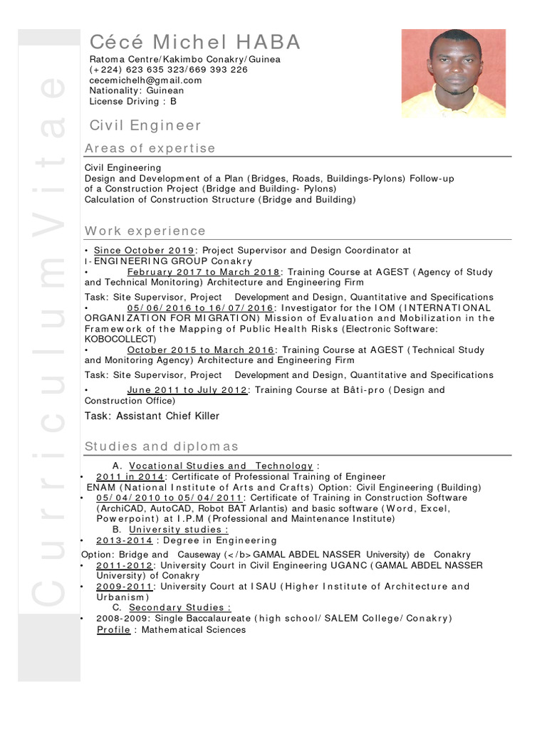 Mon CV Anglais | PDF | Science | Engineering