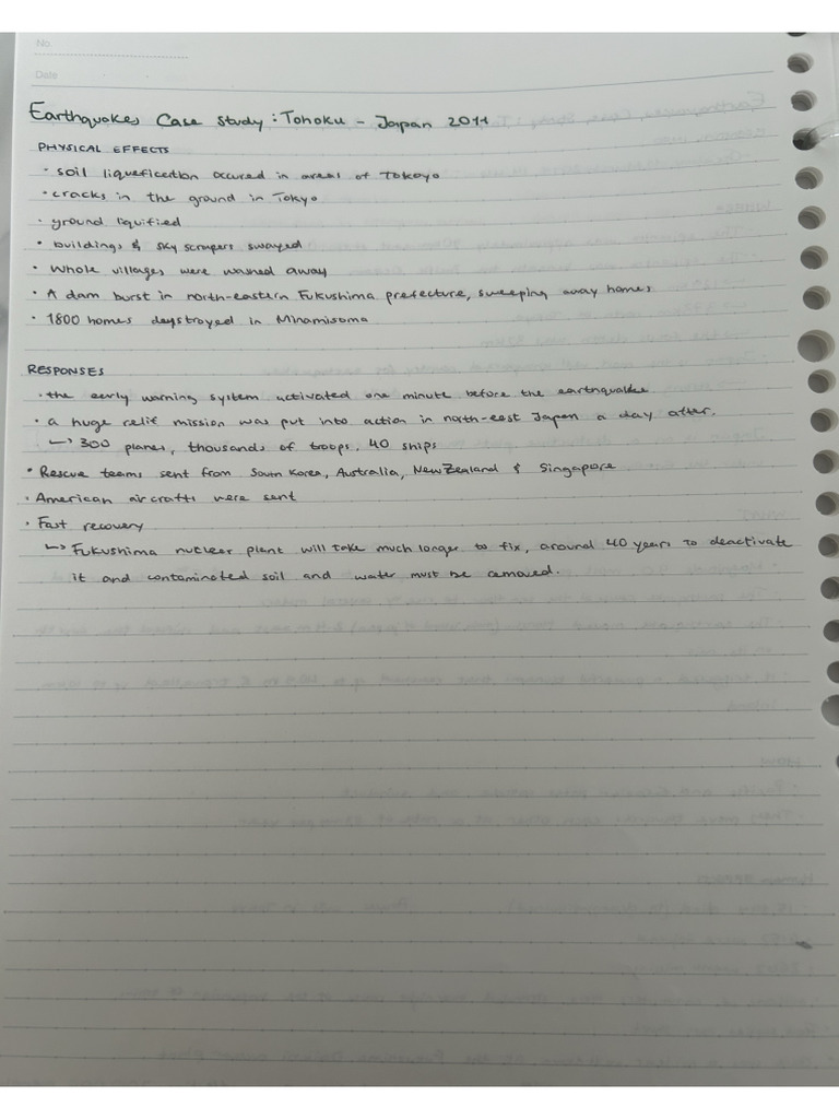 IGCSE Geography Earthquakes and Volcanoes Notes | PDF