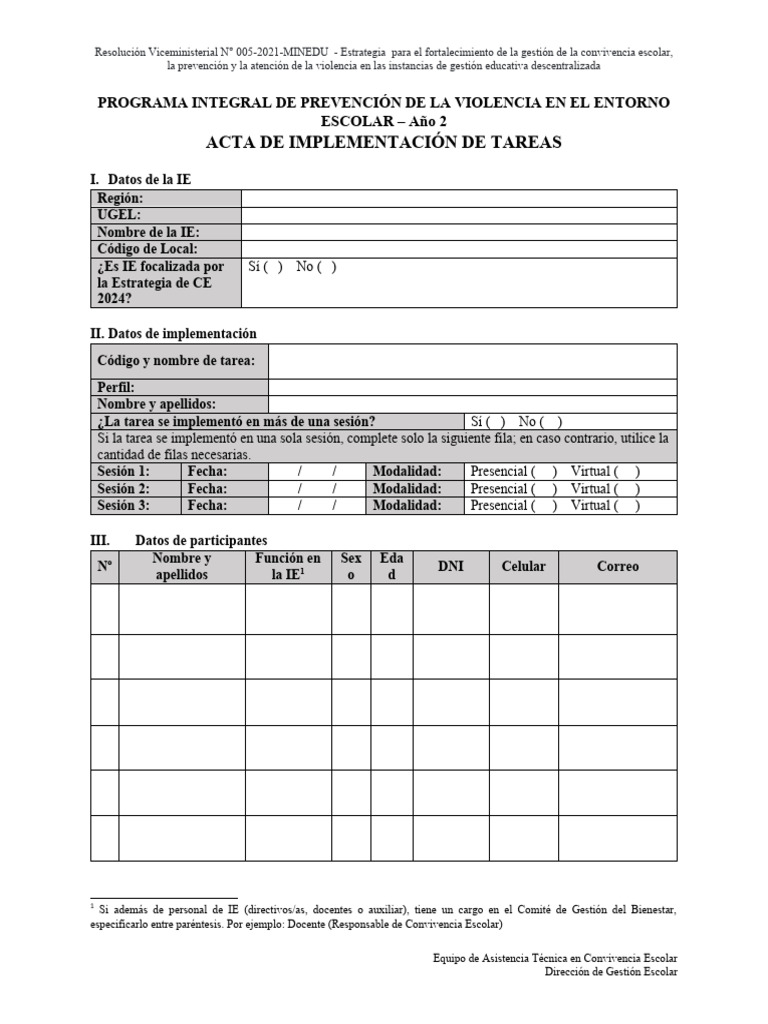 Recurso 3 Formato de Acta de implementación de TA 1.3 | PDF | Informática