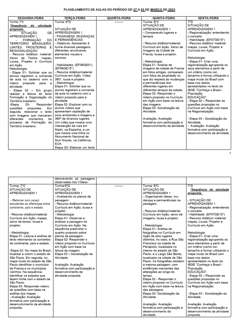 Plano 01 - 2ºbimestre | Download grátis PDF | Imagem | Aprendizado