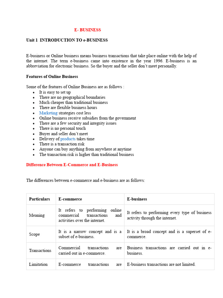 E Business | PDF | Electronic Business | Web 2.0