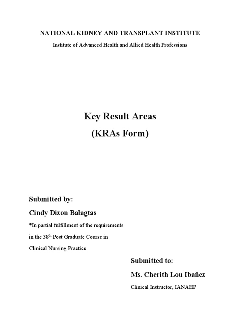 Key Result Areas in Clinical Nursing | PDF