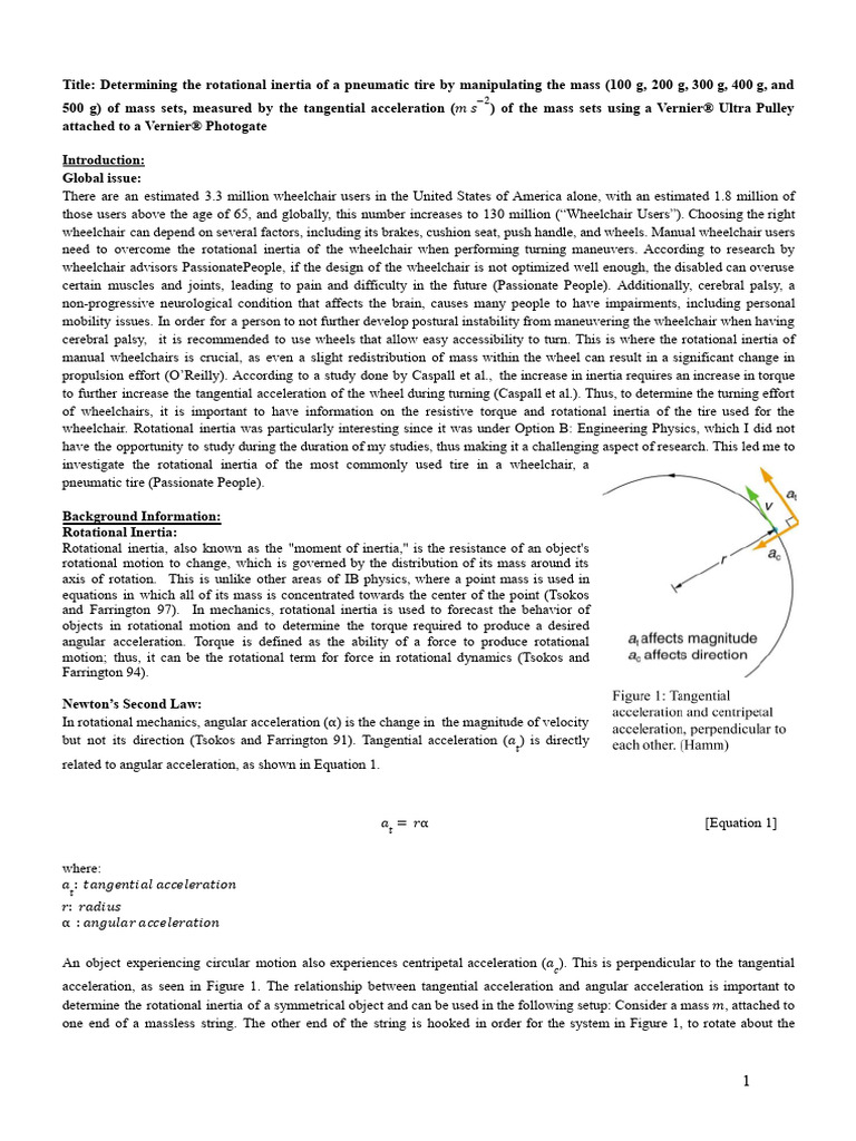 SAMPLE A - Physics IA - Final | PDF | Rotation Around A Fixed Axis | Force
