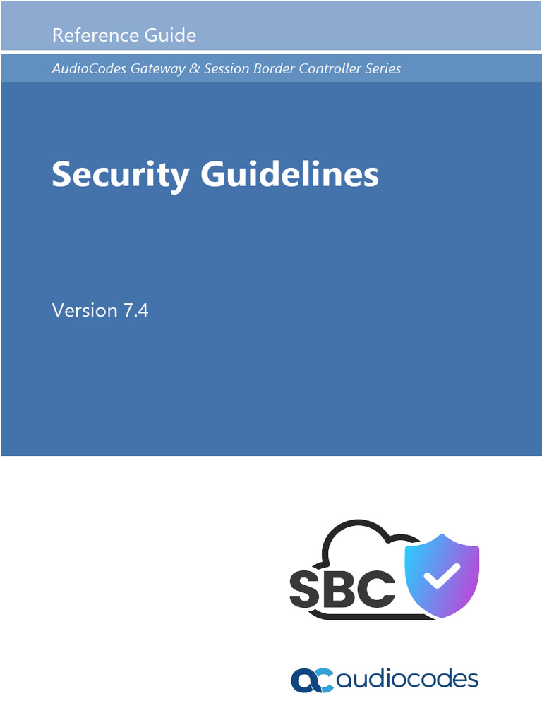 SBC Gateway Recommended Security Guidelines Ver 74 | PDF | Radius ...
