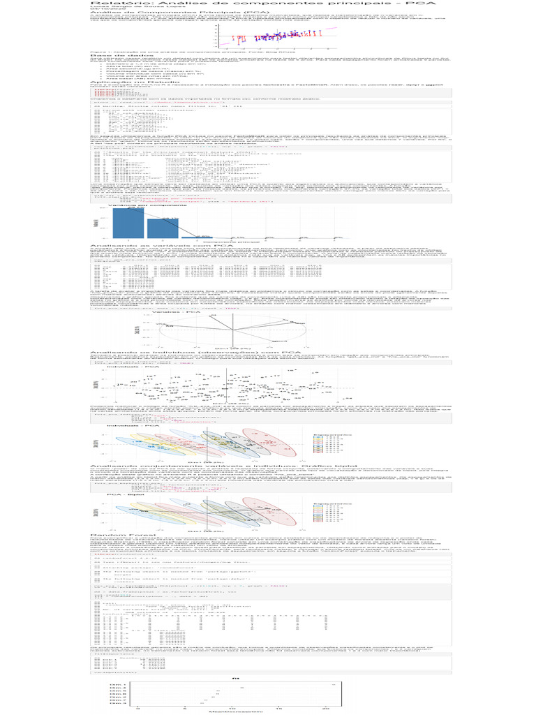 Relatório - Análise de Componentes Principais - PCA | PDF | Análise de ...