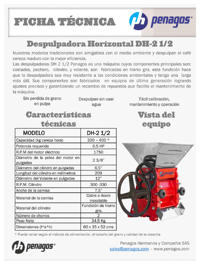 Ficha Técnica DH 2 1l2 Nuevo Diseño | PDF