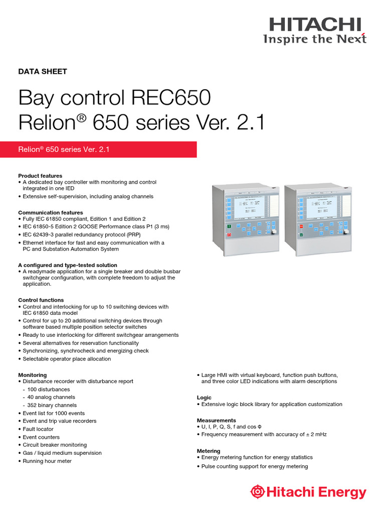 4CAE000143_REC650_Technical_summary-A4 | PDF | Electronics | Computer ...