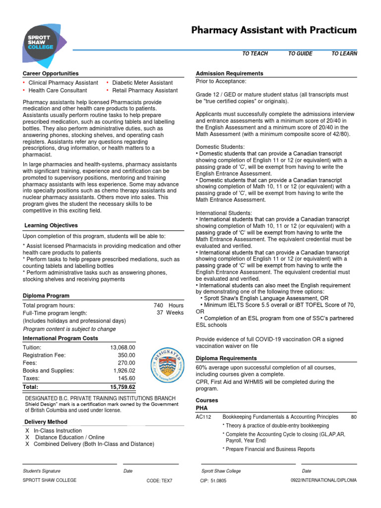 PHA P International Program Outline | Download Free PDF | Pharmacy ...