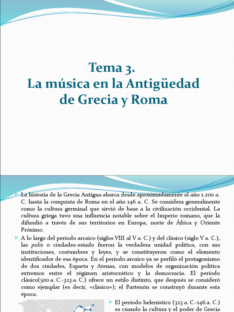 Tema 3 La música en la antiguedad de Grecia y Roma | PDF | Modo (música ...