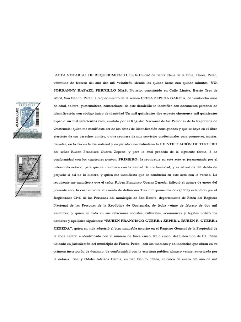 Acta de Requerimiento | PDF | Guatemala Acta de Requerimiento | PDF | Guatemala
