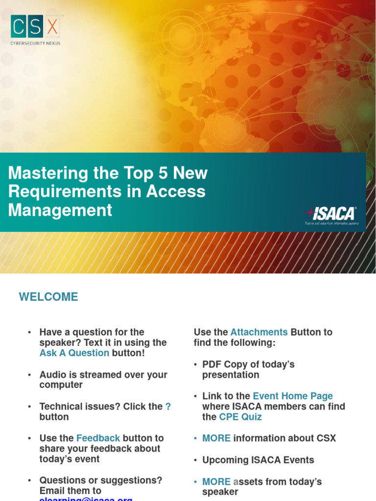 Isaca - Top 5 New Requirements in Access Management - v9 - 96857 | PDF | Mobile App | World Wide Web