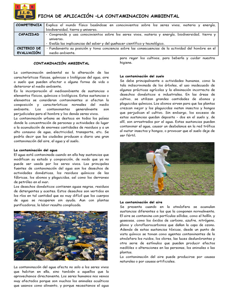 Cta2-Eda3-Activ3-Fich Contaminación. | PDF | Contaminación | La ...