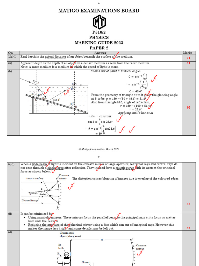 Matigo Mocks Uace Phy 2 Guide | PDF | Polarization (Waves) | Waves