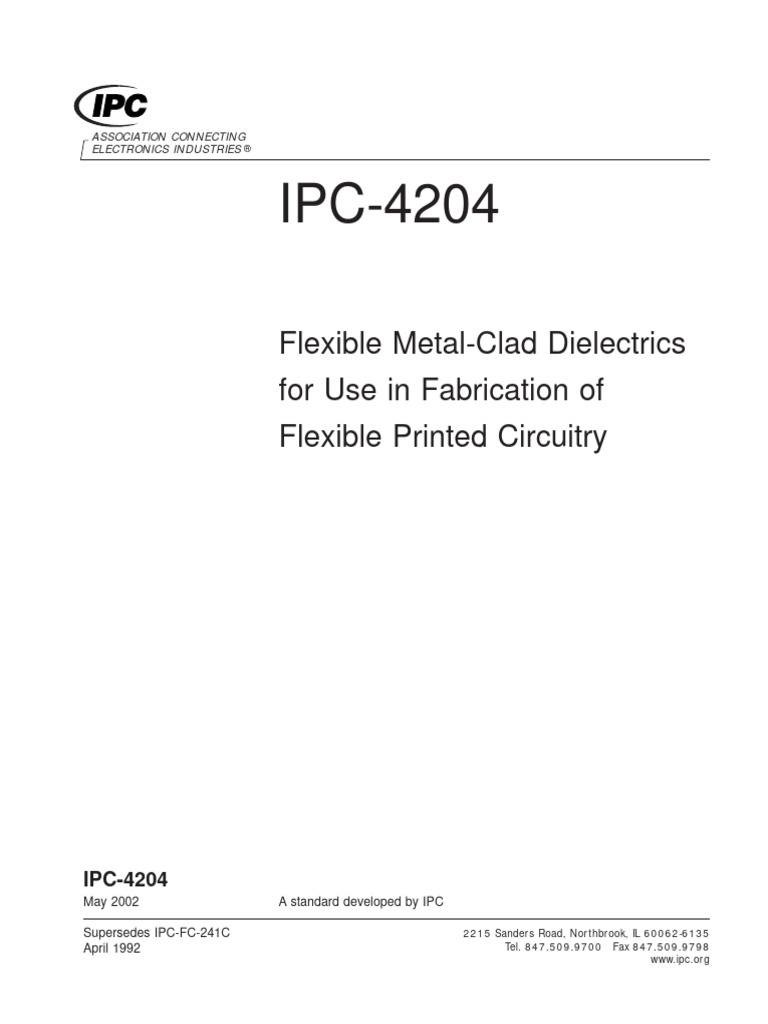 IPC-4204 - Flex | Download Free PDF | Sheet Metal | Specification (Technical Standard)