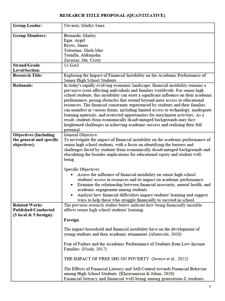 Research Title Proposal | Download Free PDF | Literacy