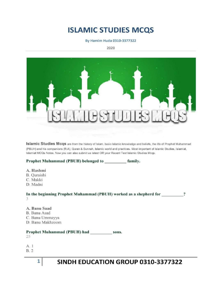 Islamiyat Notes | PDF