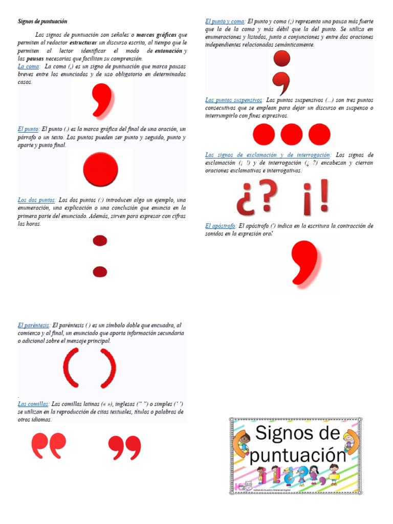 Signos de Puntuación | PDF | Puntuación | Coma