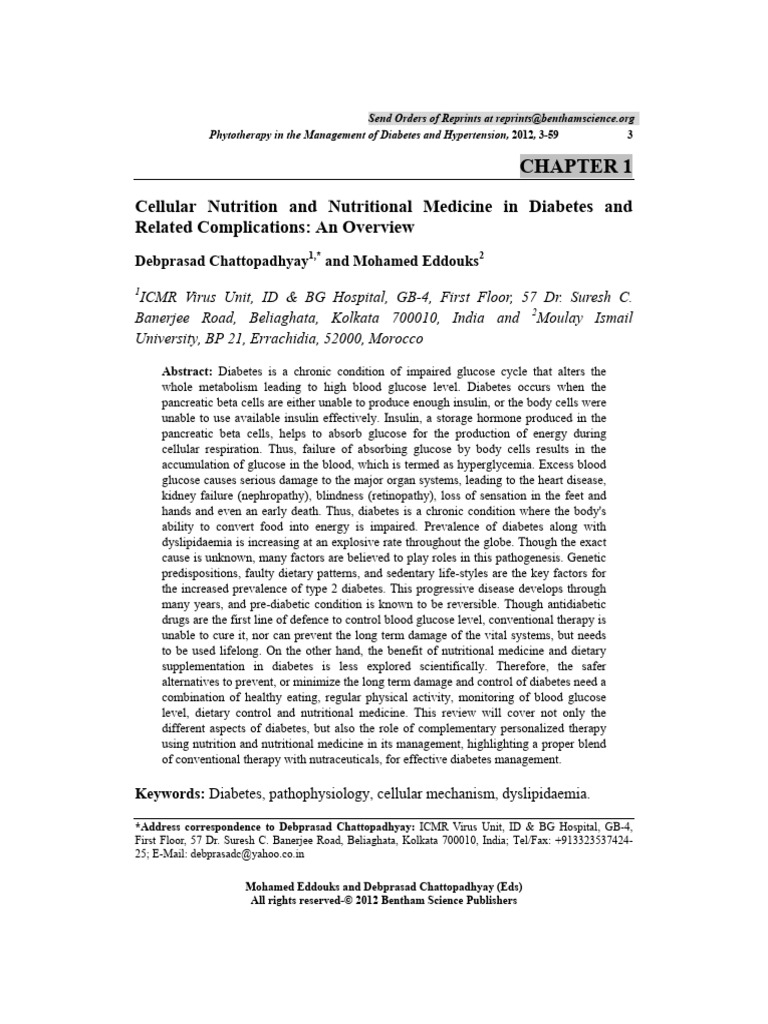 Cellular Nutrition and Nutritional Medic | PDF | Prediabetes | Diabetes