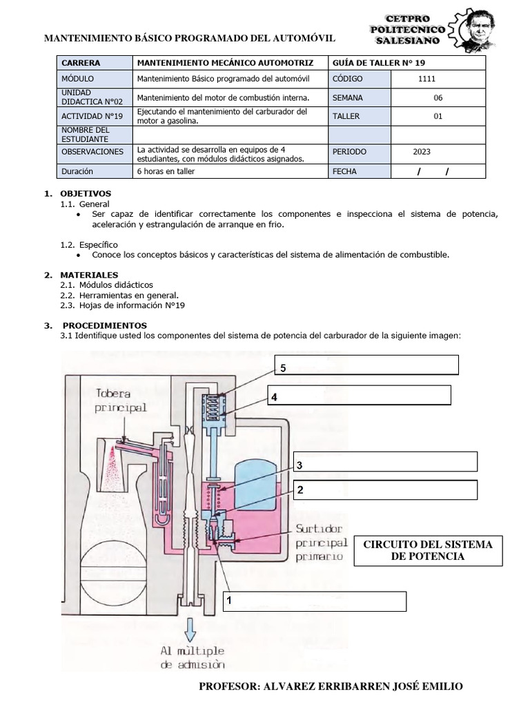 Guia De Taller N 19 2023 Descargar Gratis Pdf Carburador Motor De