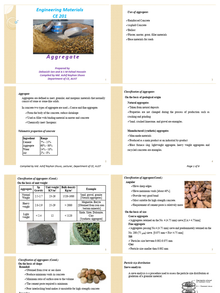 @aggregate For Students - Jun 23 | PDF | Construction Aggregate | Concrete