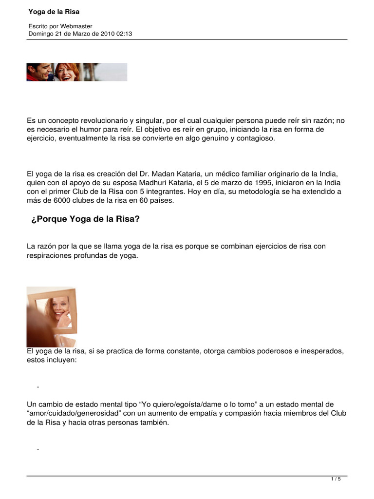Yoga de La Risa | PDF | La risa | Felicidad