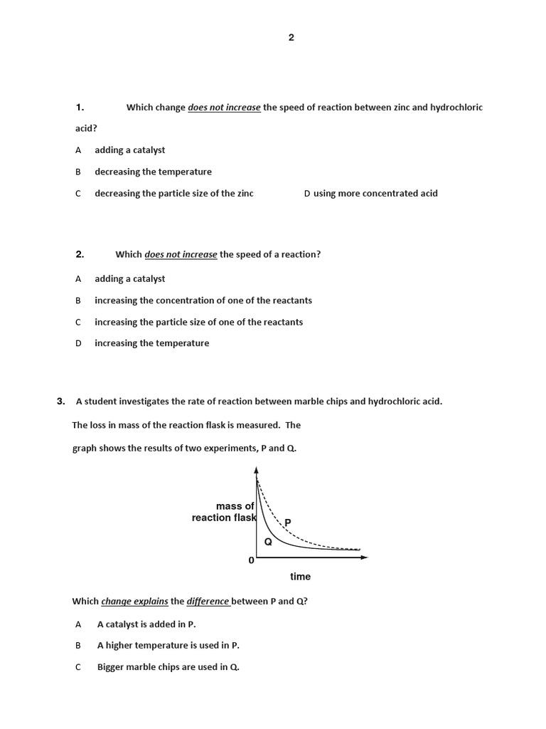 Rate of Reaction | PDF | Chemical Reactions | Acid