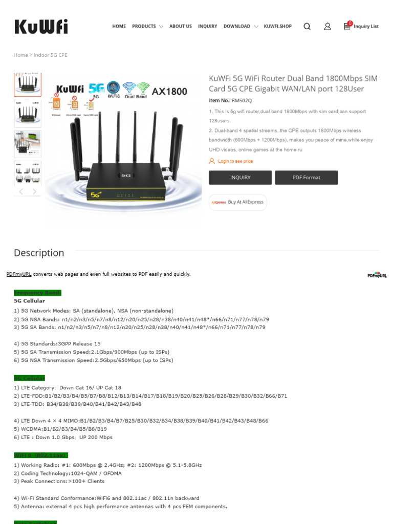 Kuwfi - Com - Products - Kuwfi 5g Wifi Router Dual Band 1800mbps Sim ...