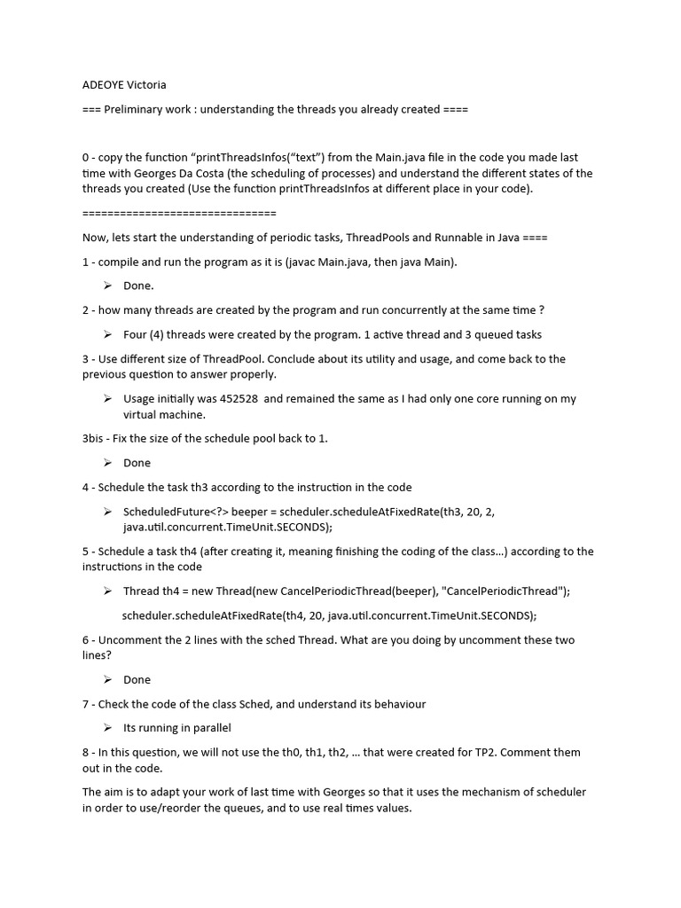 ADEOYE Victoria Exercice | PDF | Scheduling (Computing) | Thread (Computing)
