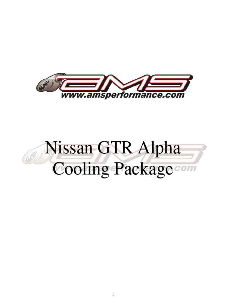 Nissan GTR Alpha Cooling Kit Guide | PDF | Screw | Manufactured Goods