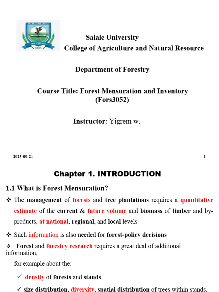 Forest Mensuration And Inventory Full Ppt Lamesa 2016 Pdf Accuracy And Precision Measurement