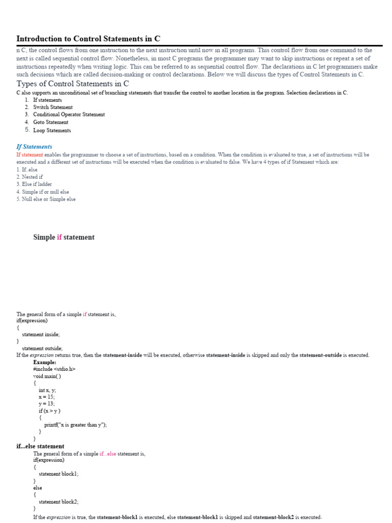 Conditional Statements PPS | PDF | Control Flow | Software Development