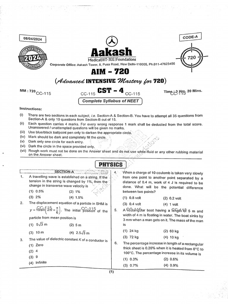 Intensive Cst 4 | PDF | Biology
