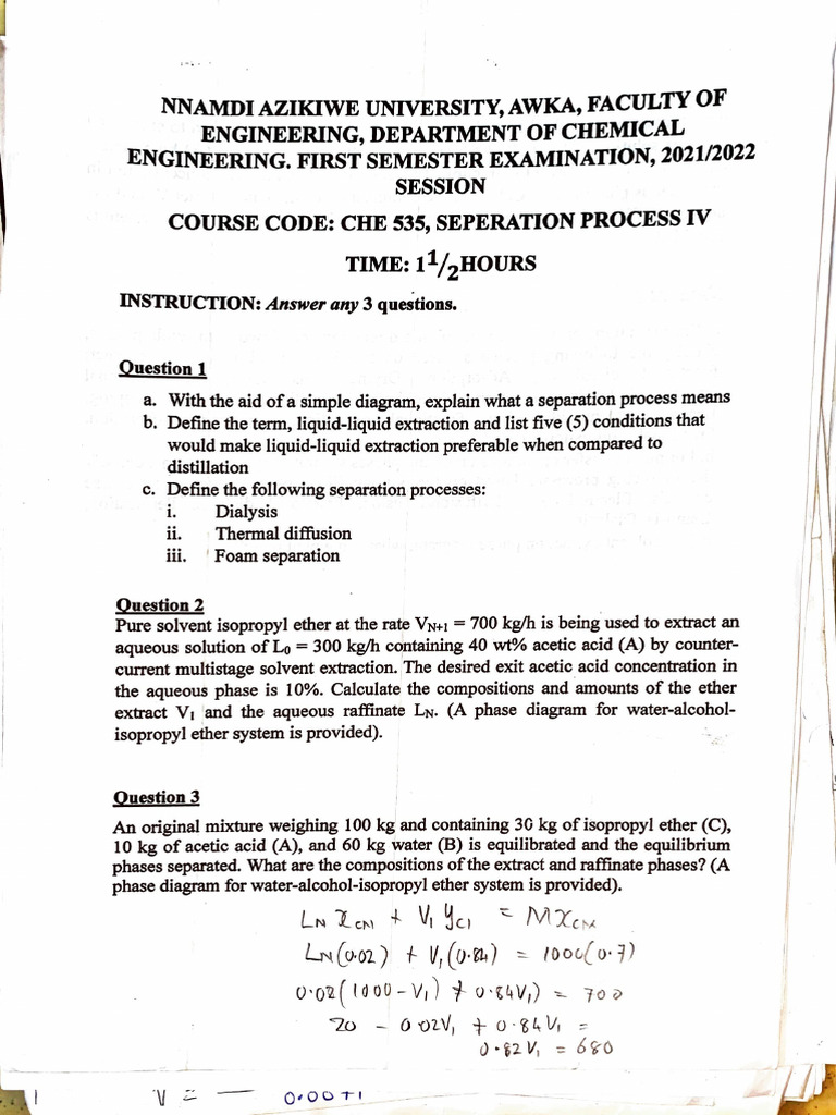 Che 535 PQ | PDF | Phase (Matter) | Chemical Equilibrium