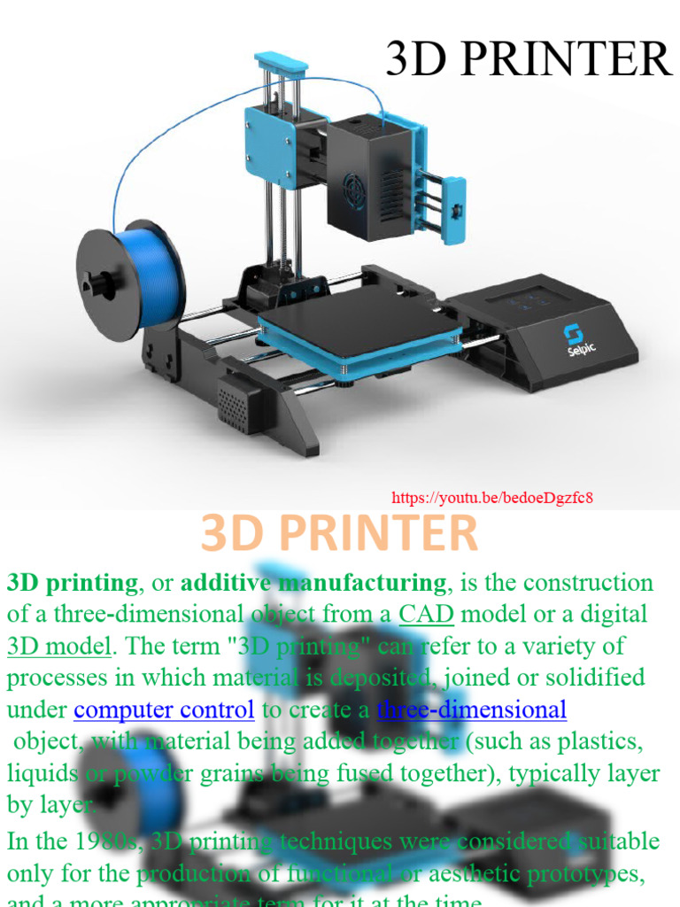 3D Printer | PDF | 3 D Printing | Secondary Sector Of The Economy