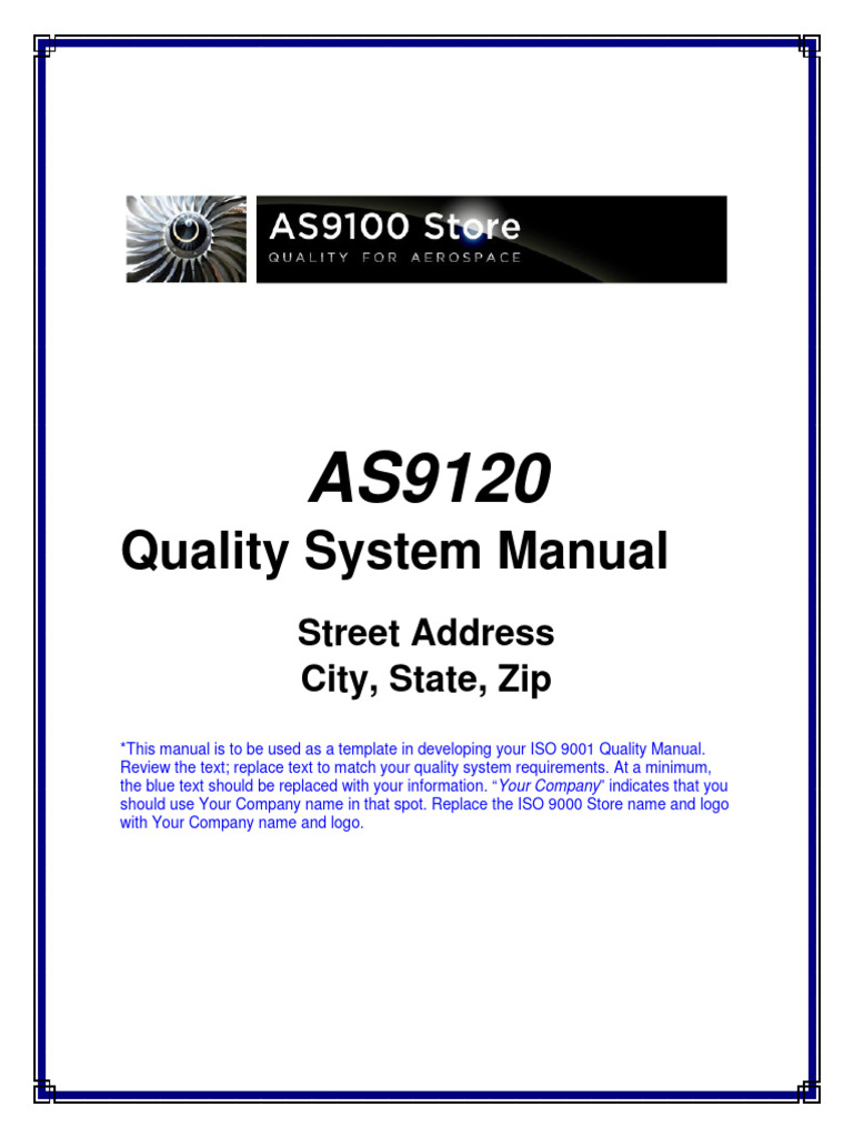 As9120 Quality Manual | PDF | Quality Management System | Quality Management