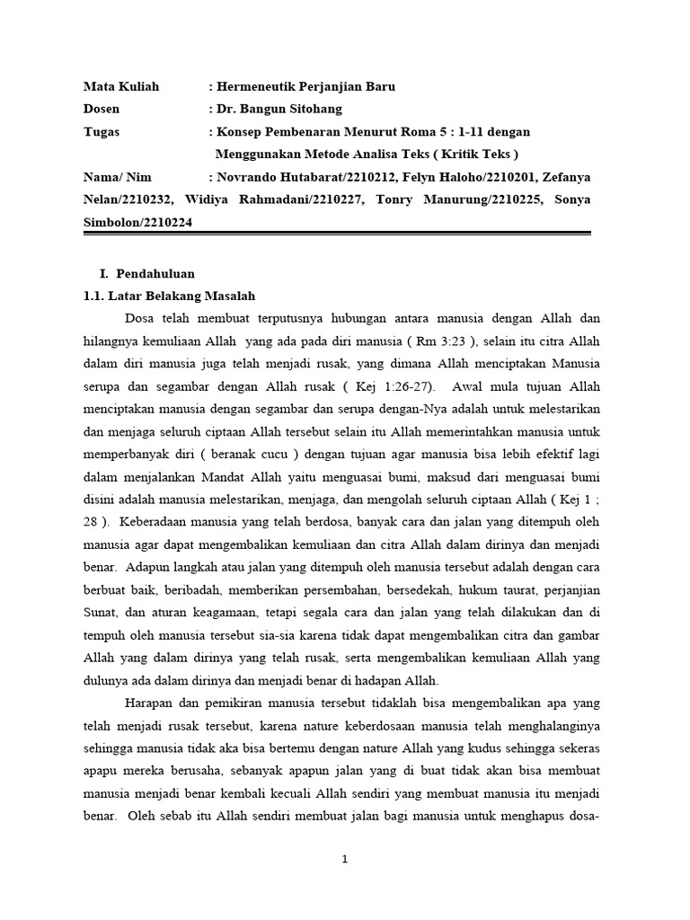 Hermen PB Kel 1 Roma 5 | PDF