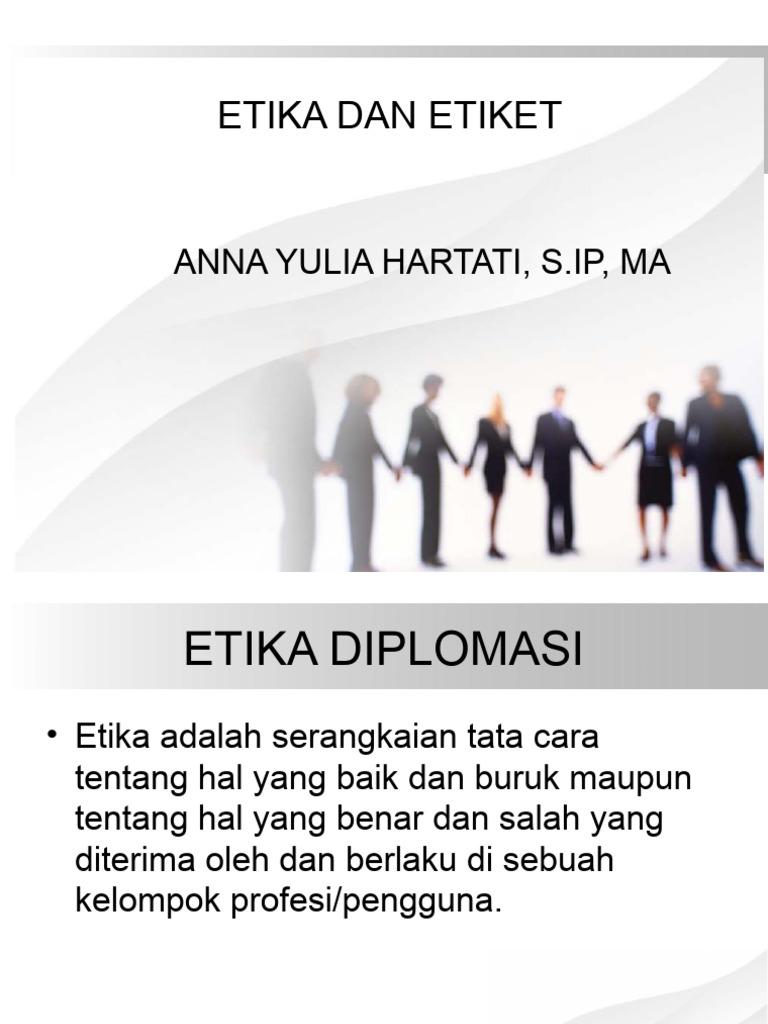Etika Dan Etiket Bagian I | PDF