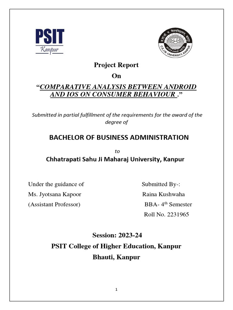 Market Survey Report On Comparative Analysis Between Android and Ios Consumer Behaviour | PDF ...