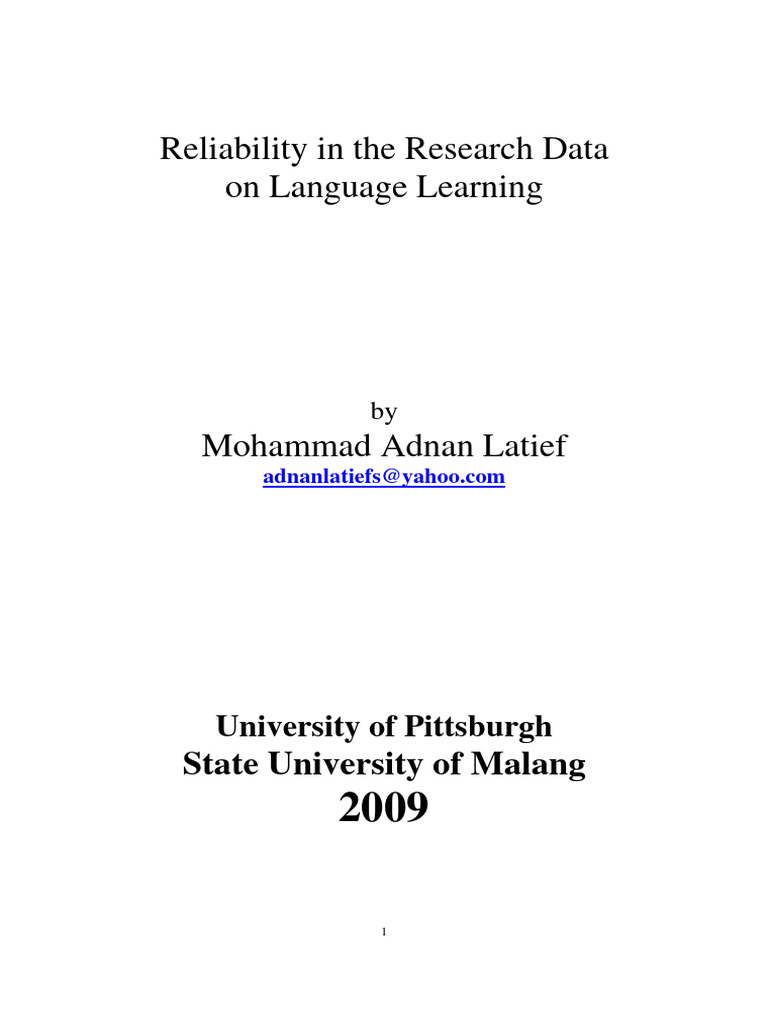 Reliability | PDF | Educational Assessment | Validity (Statistics)