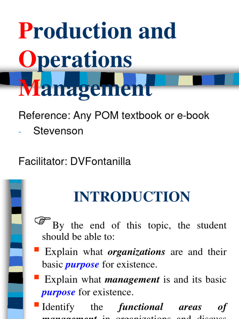 M1 POM INTRO Overview | Download Free PDF | Marketing | Human Resources