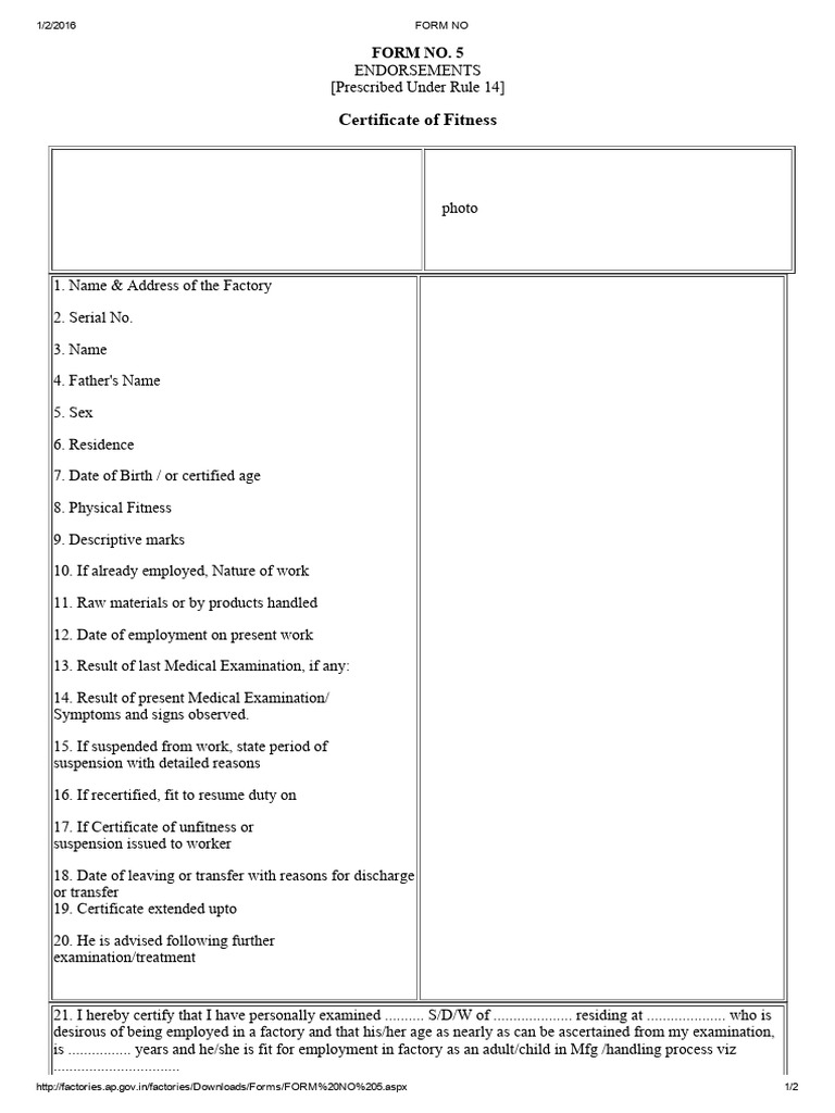 Form No 5 | PDF | Clinical Medicine | Medicine