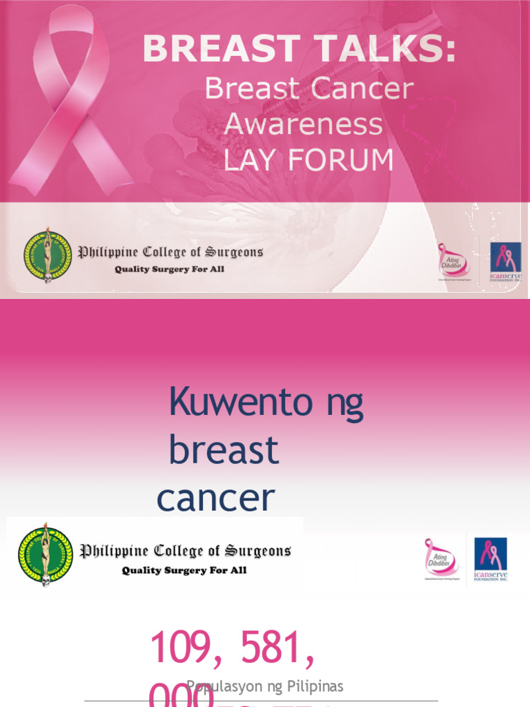 Breast Talks - Breast Cancer Awareness Lay Forum-Tagalog | PDF