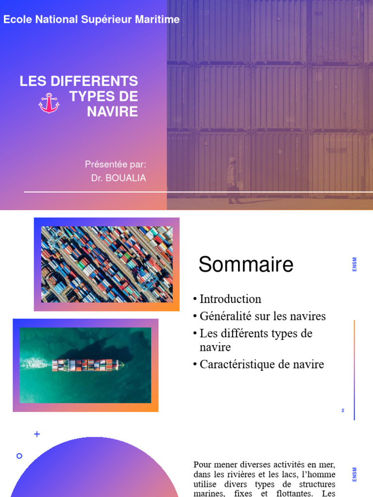 Types de navires et leurs caractéristiques | PDF | Propulsion marine ...
