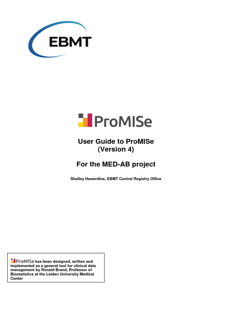 ProMISe User Guide for MED-AB Project | PDF | Hematopoietic Stem Cell ...