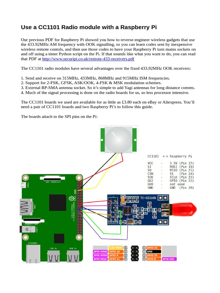 CC 1101 | PDF | Radio | Raspberry Pi