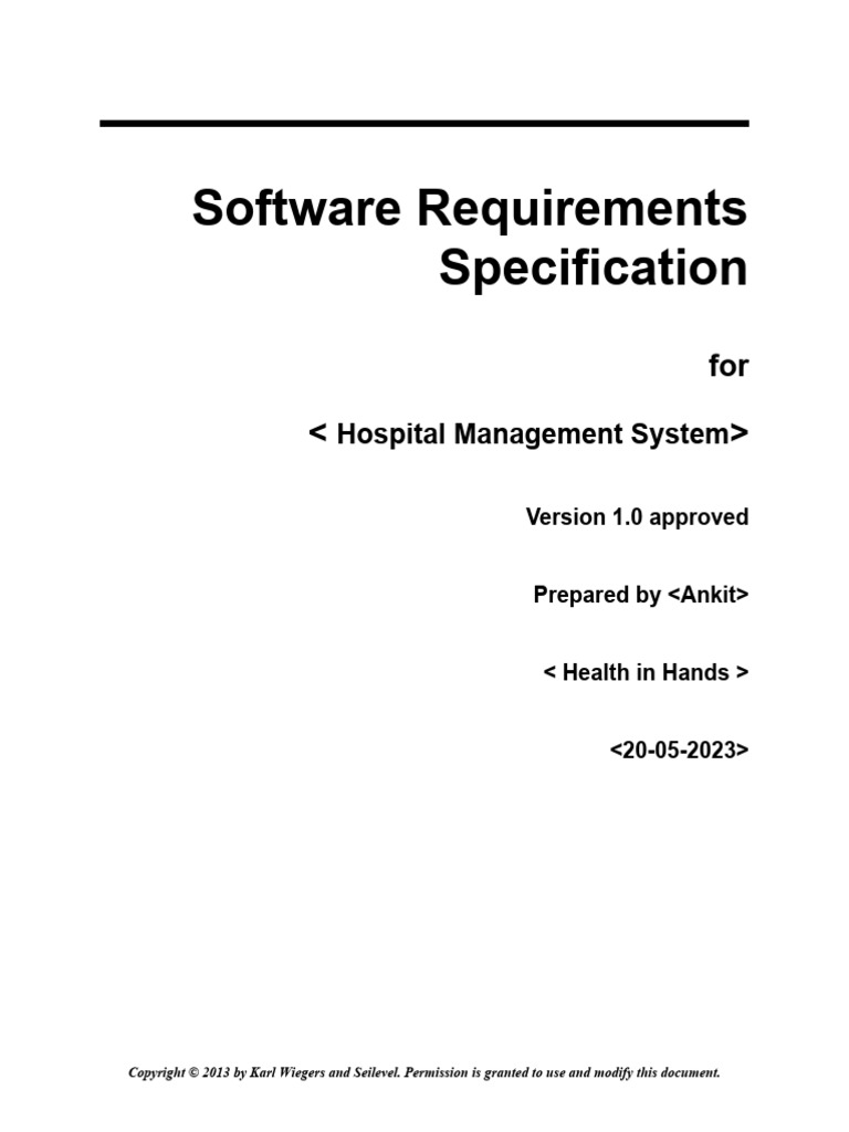 Exercise1 SRS | PDF | Electronic Health Record | Medical Record